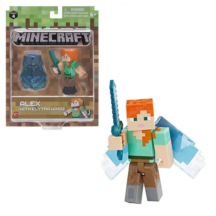 Фигурка "Алекс с крыльями" Alex with Elytra Wings Minecraft (Jazwares ...